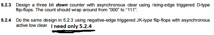 Solved Design a three bit down counter with asynchronous | Chegg.com