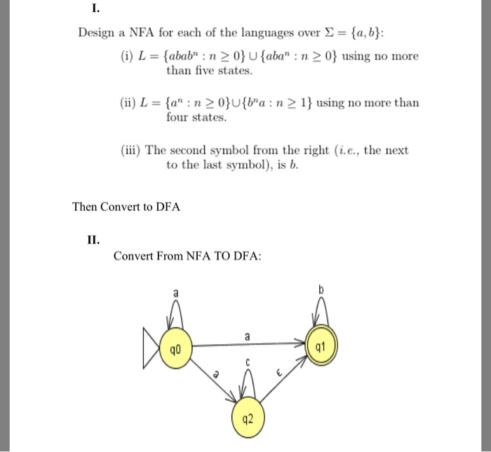 Solved Design a NFA for each of the languages over Sigma = | Chegg.com