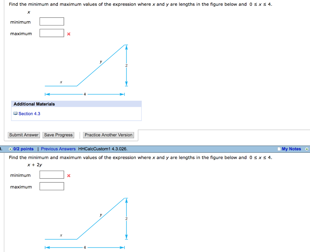 Solved Find The Minimum And Maximum Values Of The Expression