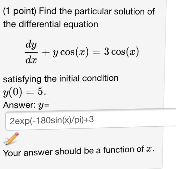Solved Find the particular solution of the differential | Chegg.com
