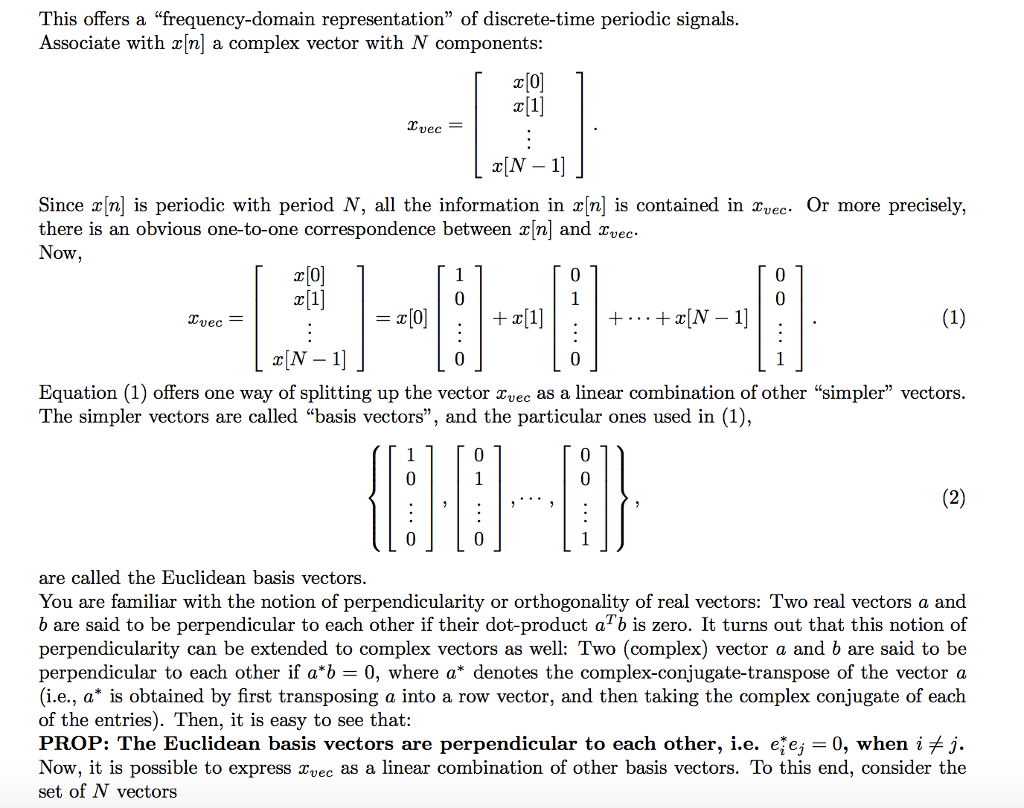 Solved Question 4 Discrete-Time Fourier Series and Vector | Chegg.com