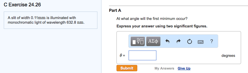 Solved A slit of width 0.11 mm is illuminated with | Chegg.com