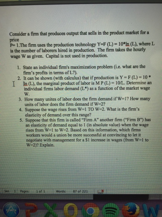 Solved Consider a firm that produces output that sells in | Chegg.com