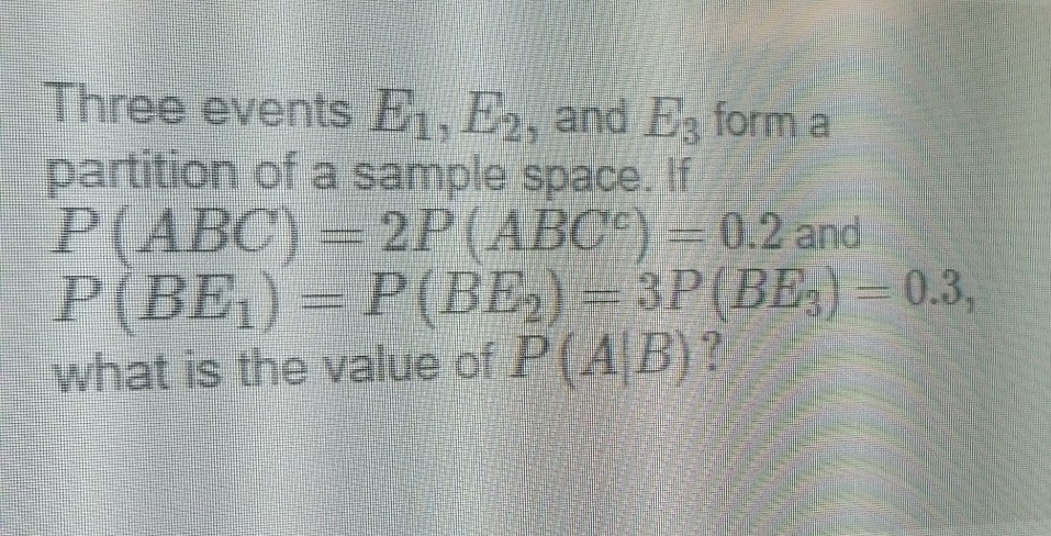 Solved Three events Ei, E2, and Es form a partition of a | Chegg.com