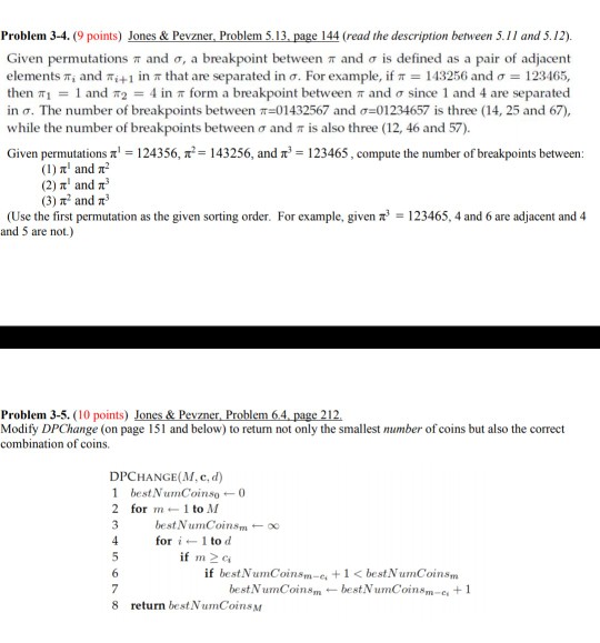 Problem 3-4. (9 points) Jones & Pevzner, Problem S | Chegg.com
