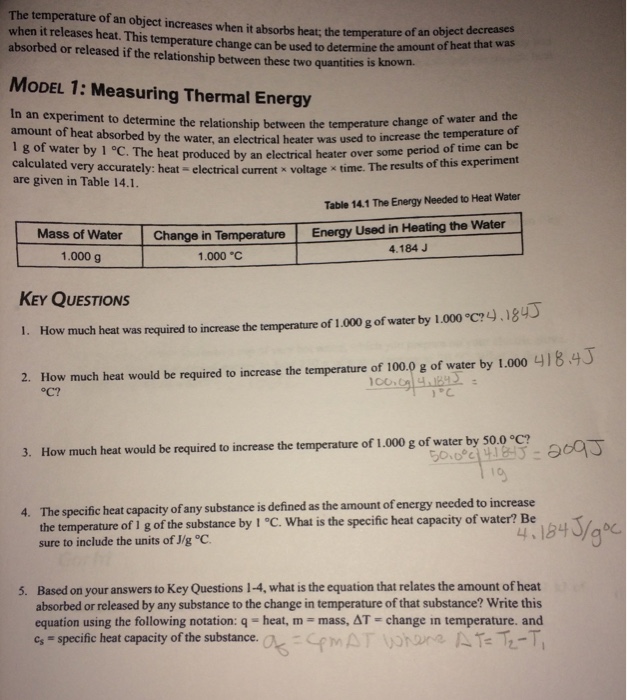 Solved The temperature of an object increases when it | Chegg.com