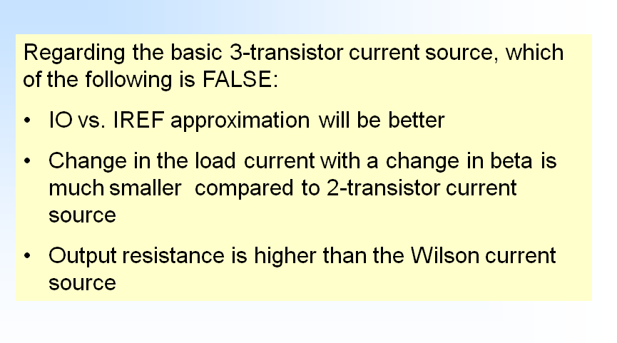 Solved Regarding the basic 3-transistor current source, | Chegg.com