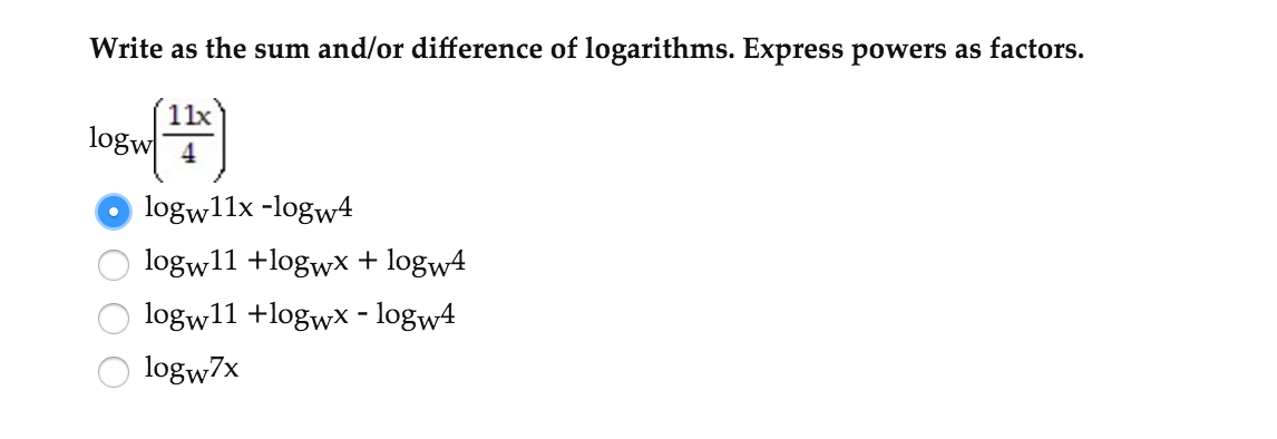 Solved Write as the sum and/or difference of logarithms. | Chegg.com
