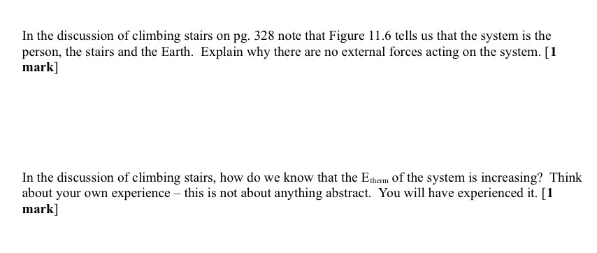 Solved Climbing a set of stairs. In the discussion of | Chegg.com