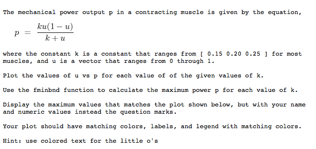 The mechanical power output p in a contracting muscle | Chegg.com