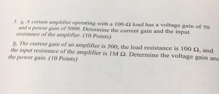 Solved A certain amplifier operating with a 100-Ohm load has | Chegg.com
