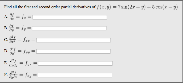 Solved Find all the first and second order partial | Chegg.com