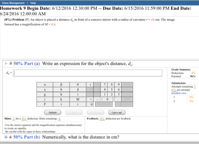 Solved An object is placed a distance d_0 in from of a | Chegg.com