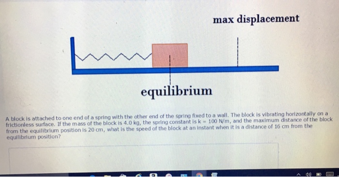Solved A block is attached to one end of a spring with the | Chegg.com