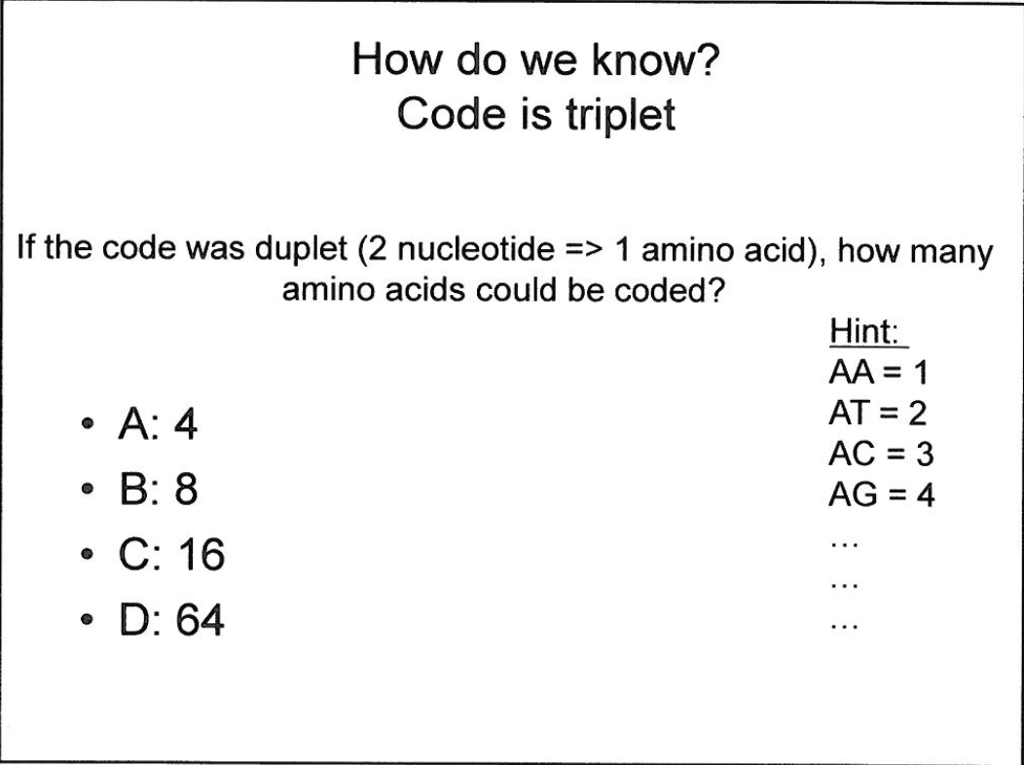 Solved How do we know? Code is triplet If the code was | Chegg.com
