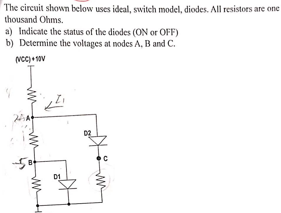 Solved The circuit shown below uses ideal, switch model, | Chegg.com