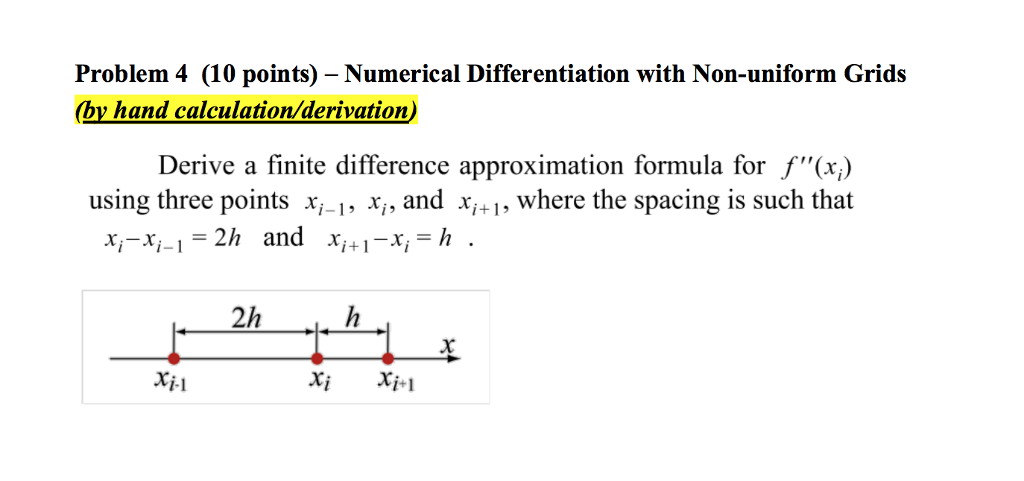Solved Problem 4 (10 points) - Numerical Differentiation | Chegg.com