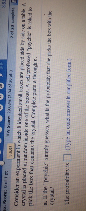 Solved Consider an experiment in which 8 identical small | Chegg.com