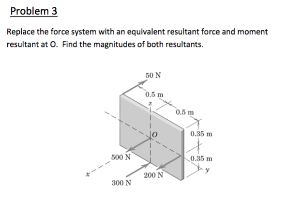 Solved Problem 3 Replace the force system with an equivalent | Chegg.com