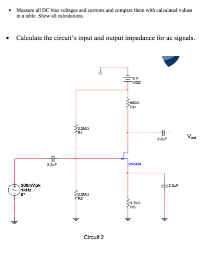 Solved Measure all DC bias voltages and currents and compare | Chegg.com