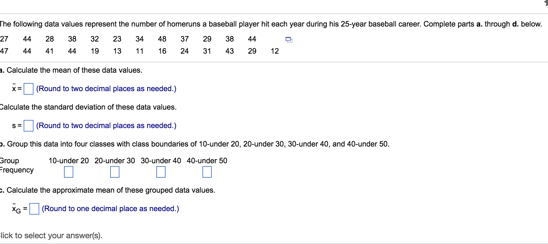Solved The following data values represent the number of | Chegg.com
