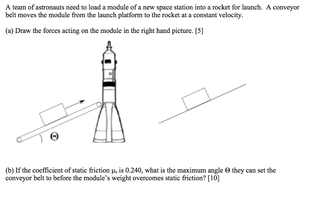 Solved A team of astronauts need to load a module of a new | Chegg.com