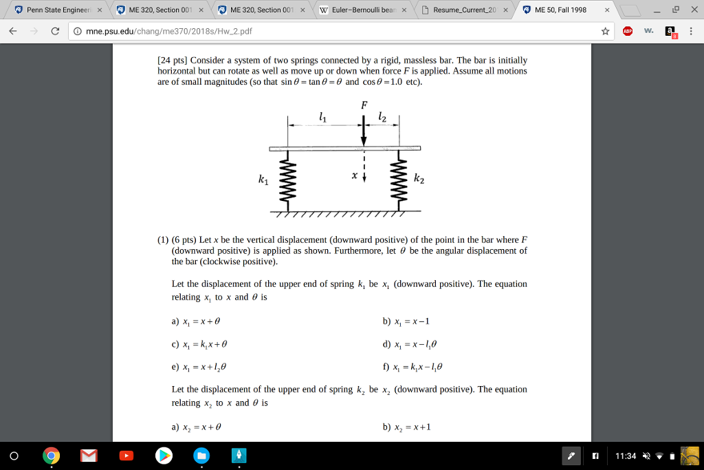 Solved ワPenn State Engineer × ワ ME 320, Section 00, ワME 320, | Chegg.com