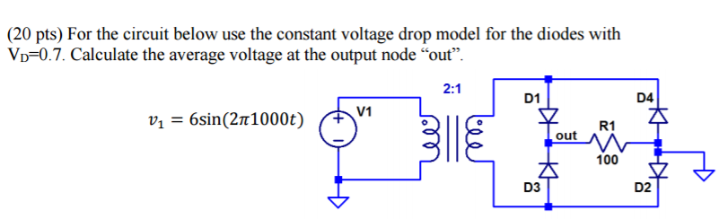 Solved For the circuit below use the constant voltage drop | Chegg.com