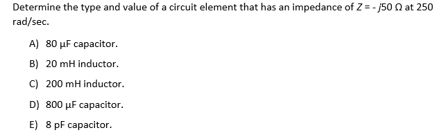 Solved Determine the type and value of a circuit element | Chegg.com
