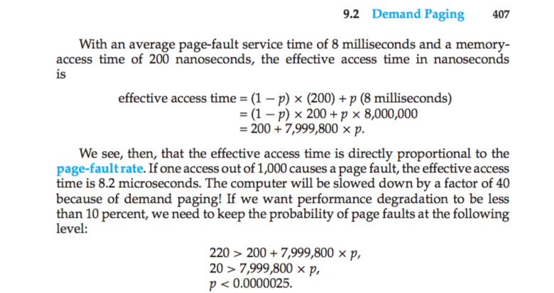 Solved 9.2 Demand Paging 407 With an average page-fault | Chegg.com