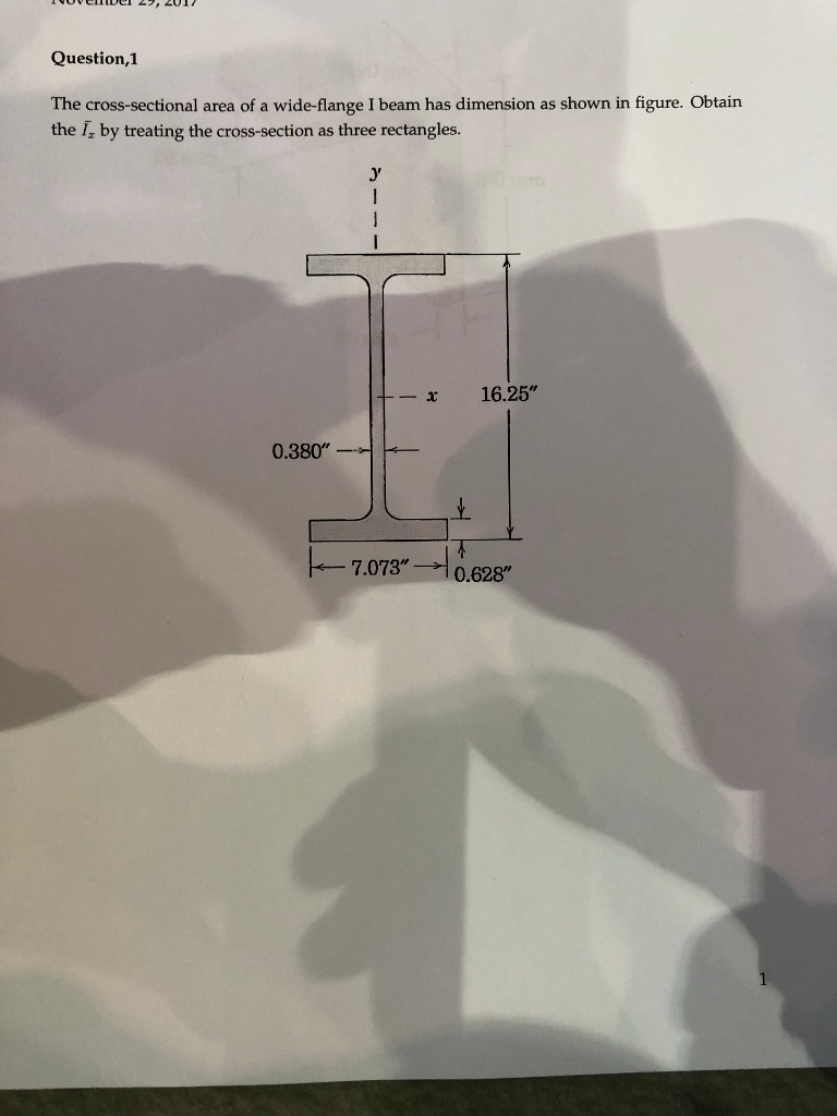 Solved Question,1 The cross-sectional area of a wide-flange | Chegg.com