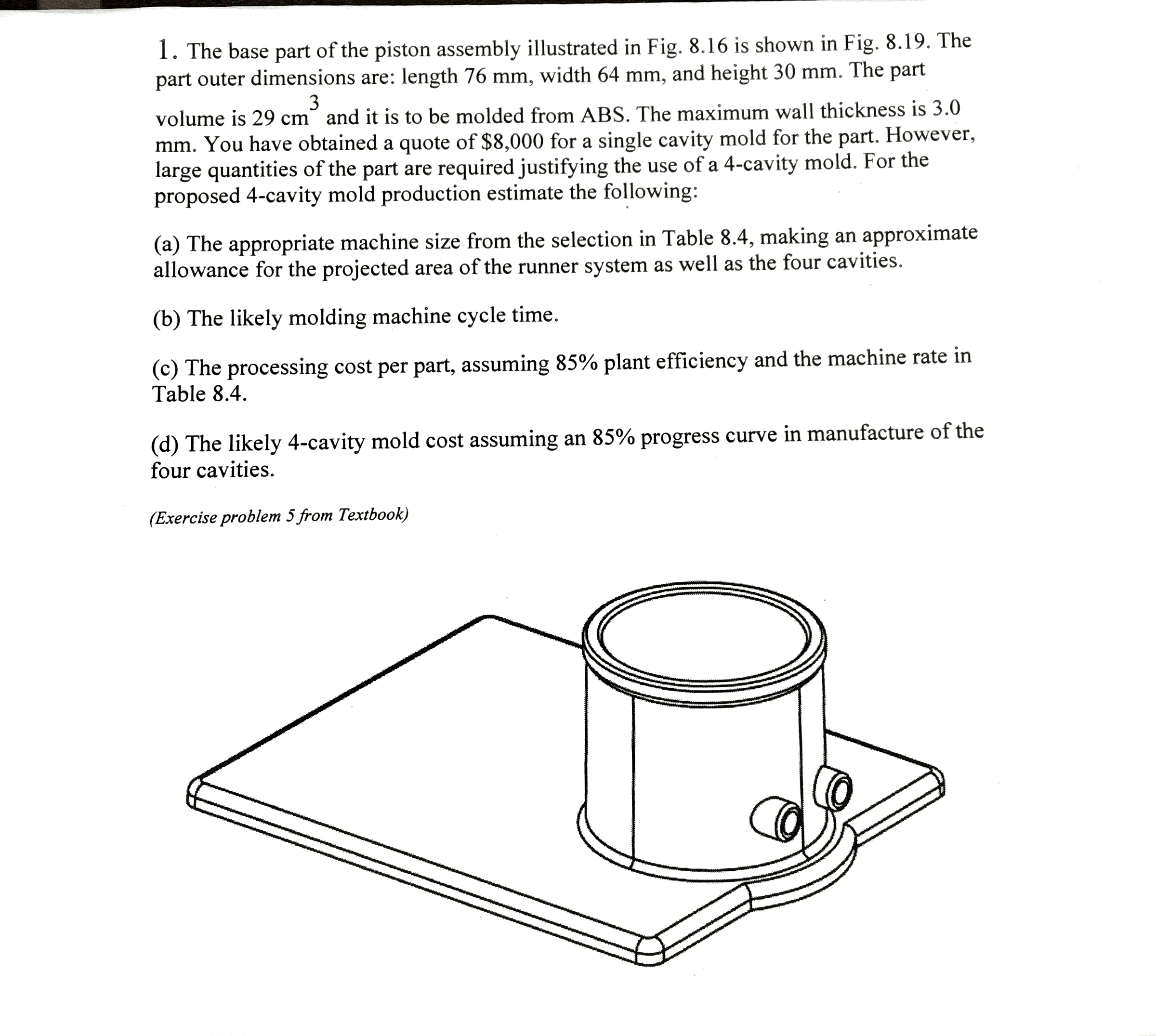The base part of the piston assembly illustrated in | Chegg.com