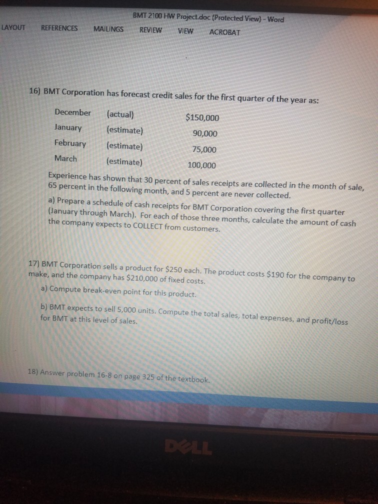 Solved Bmt 2100 Hw Project Doc Protected View Word Layout