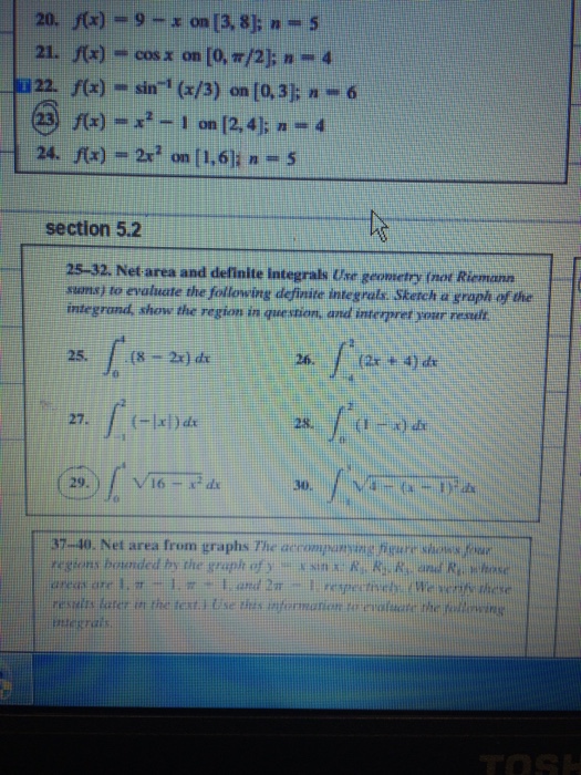Solved Net area and definite Integrals Use geometry (not | Chegg.com
