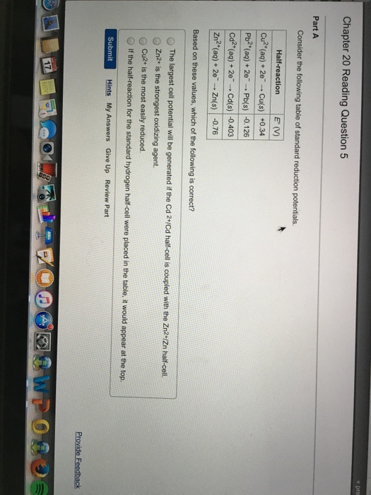 Solved Consider the following table of standard reduction | Chegg.com