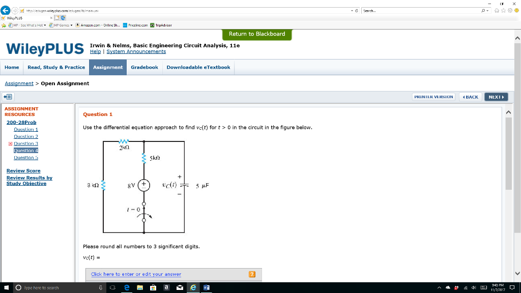 Solved: Use The Differential Equation Approach To Find VC(... | Chegg.com
