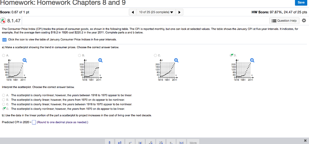 Solved Homework Homework Chapters 8 And 9 Save Score 0 67