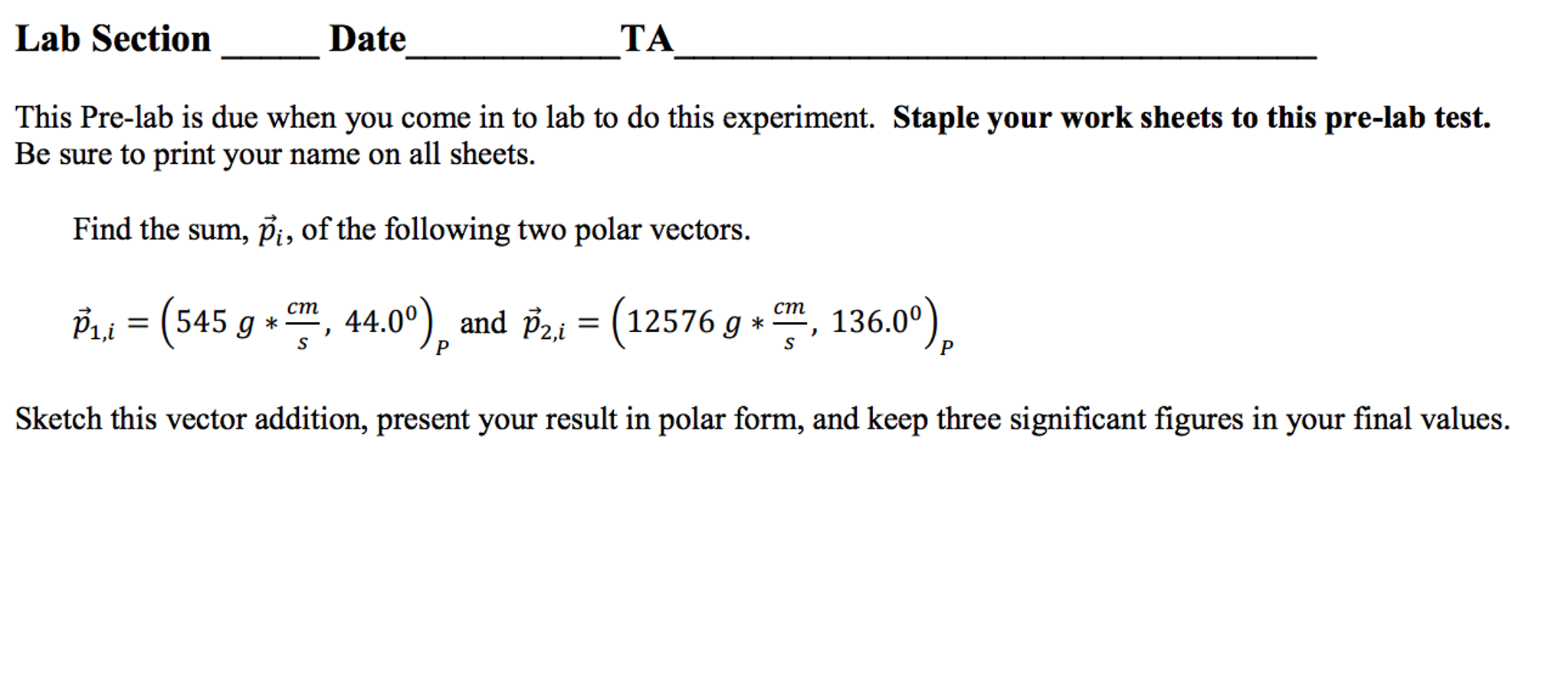 Solved Lab Section Date TA This Pre-lab is due when you come | Chegg.com