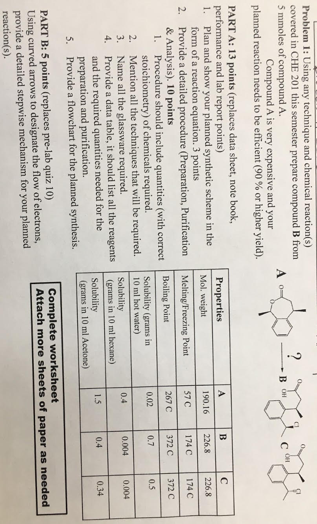 Solved Problem 1: Using any technique and chemical | Chegg.com