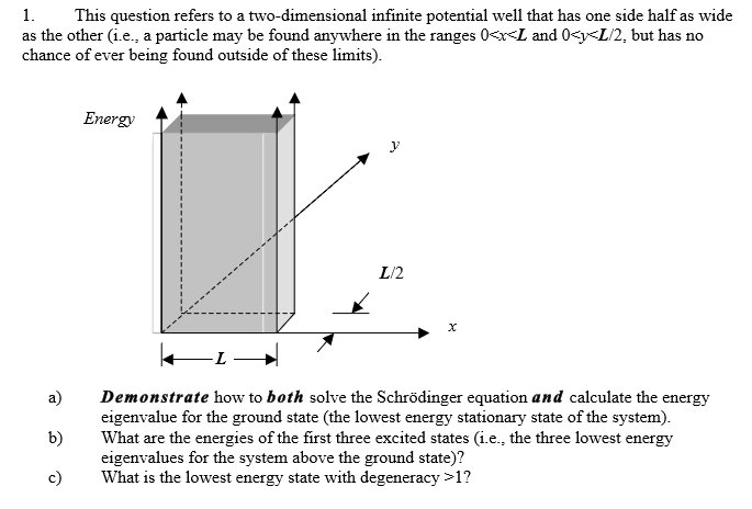 Solved 1 This question refers to a two-dimensional infinite | Chegg.com