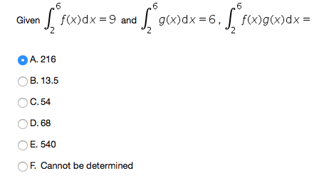 Solved Given integral^6_2 f(x)dx = 9 and integral^6_2 g(x)dx | Chegg.com