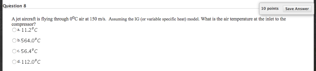 Solved A jet aircraft is flying through 0 degree C air at | Chegg.com