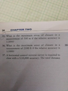 Solved What is the maximum error of closure in a measurement | Chegg.com