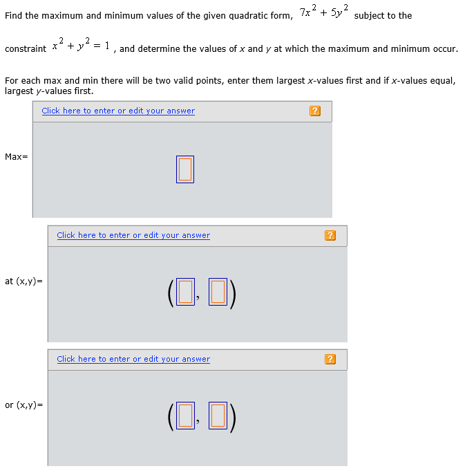 Solved Find the maximum and minimum values of the given | Chegg.com