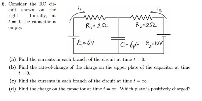 Solved Consider the RC circuit shown on the right. | Chegg.com