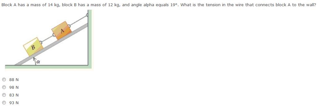 Solved Block A has a mass of 14 kg, block B has a mass of 12 | Chegg.com