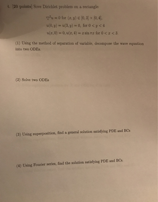 Solved Solve Dirichlet problem on a rectangle: nabla^2 u = 0 | Chegg.com