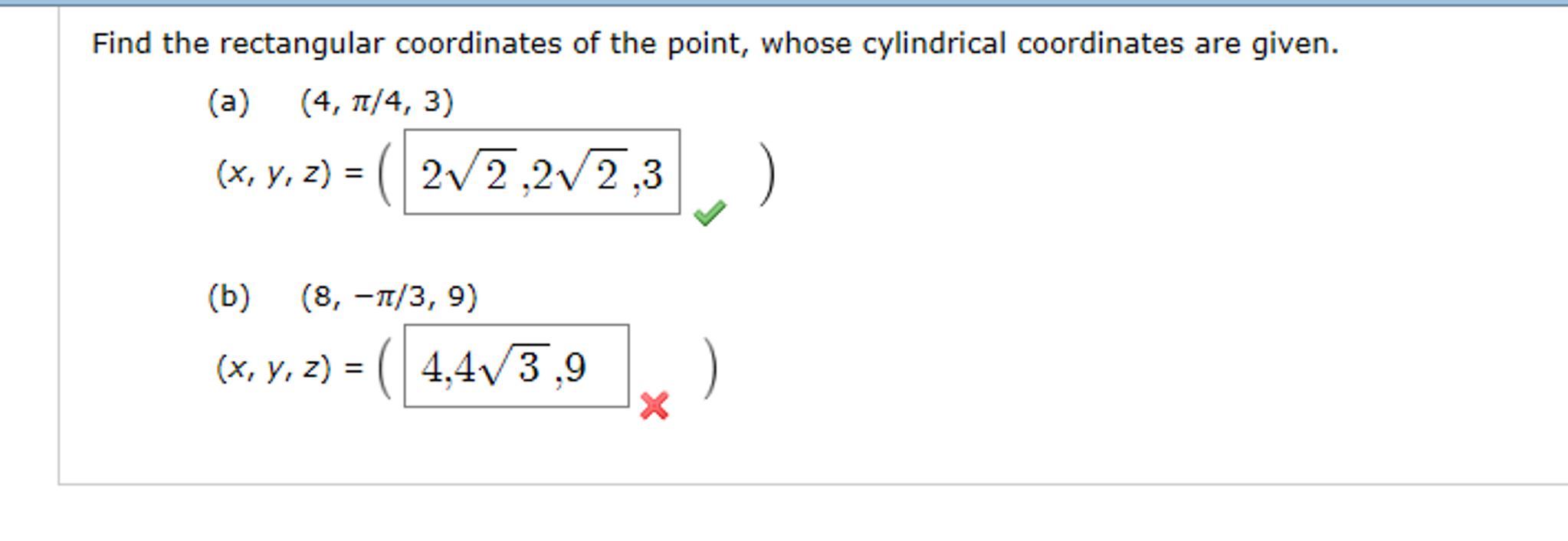 Solved Find the rectangular coordinates of the point, whose | Chegg.com Solved Find the rectangular coordinates of the point, whose | Chegg.com