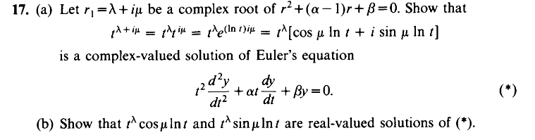 Solved 17. (a) Let ri=A+'μ be a complex root of | Chegg.com