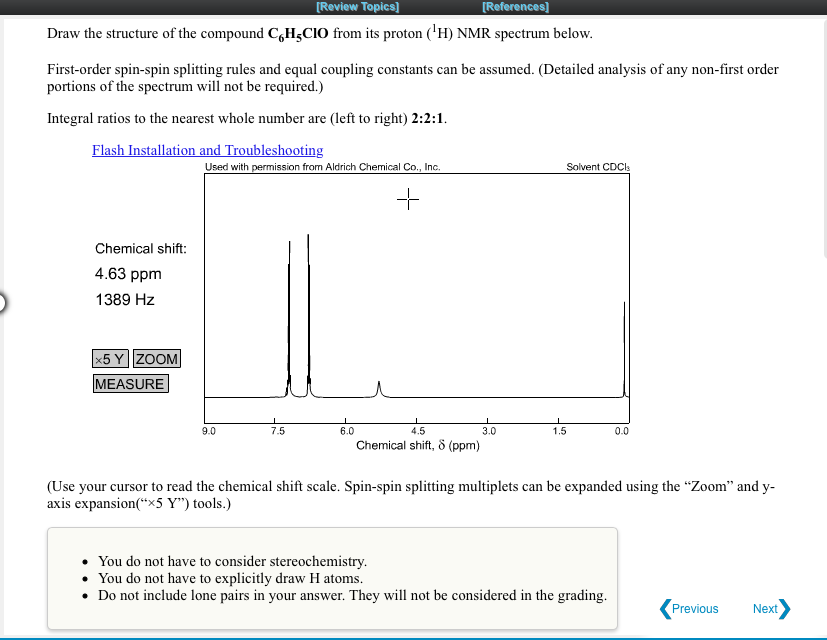 Solved Draw the structure of the compound C_6H_5ClO from its | Chegg.com